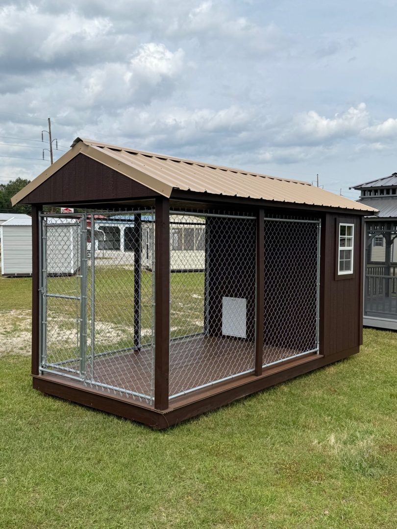 7×14 – Single Run Dog Kennel with Storage w/Composite Decking-Run Only ...