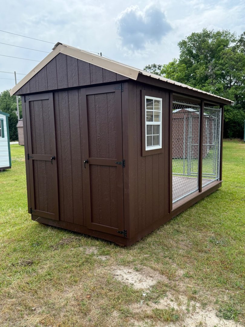 7×14 – Single Run Dog Kennel with Storage w/Composite Decking-Run Only ...